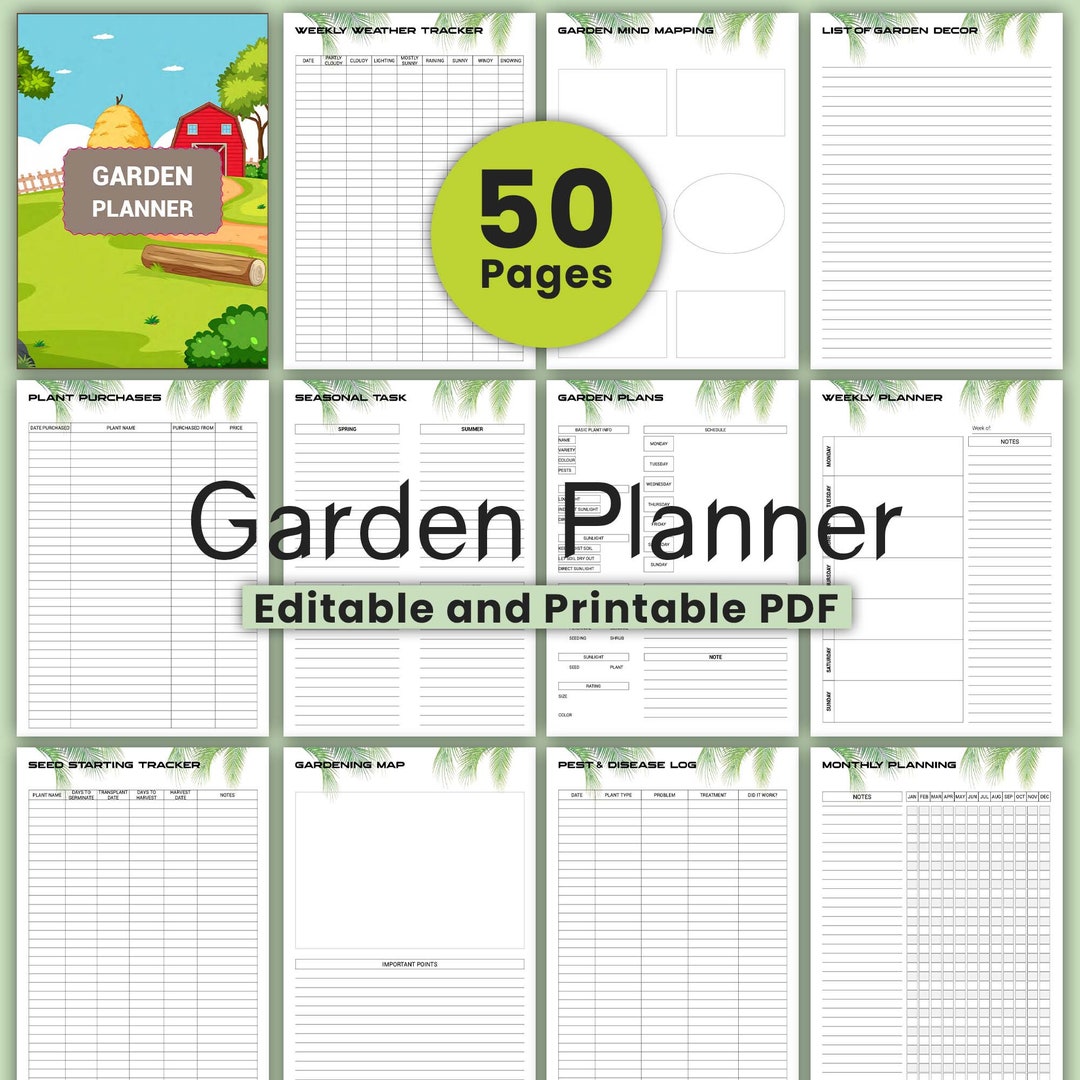 Garden Planner Printable: Plant Records, Gardening Logbook (PDF) - Etsy