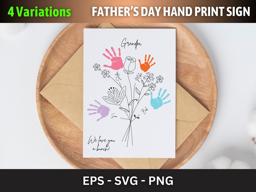 Father's Day Handprint Printable, DIY Craft Gift for Dad, Gift for Dad ...