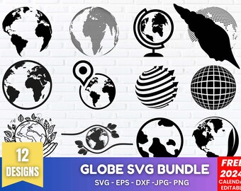 Globe SVG Bundle, Globe Vector, Globe Clipart, Planet Svg, World Svg ...