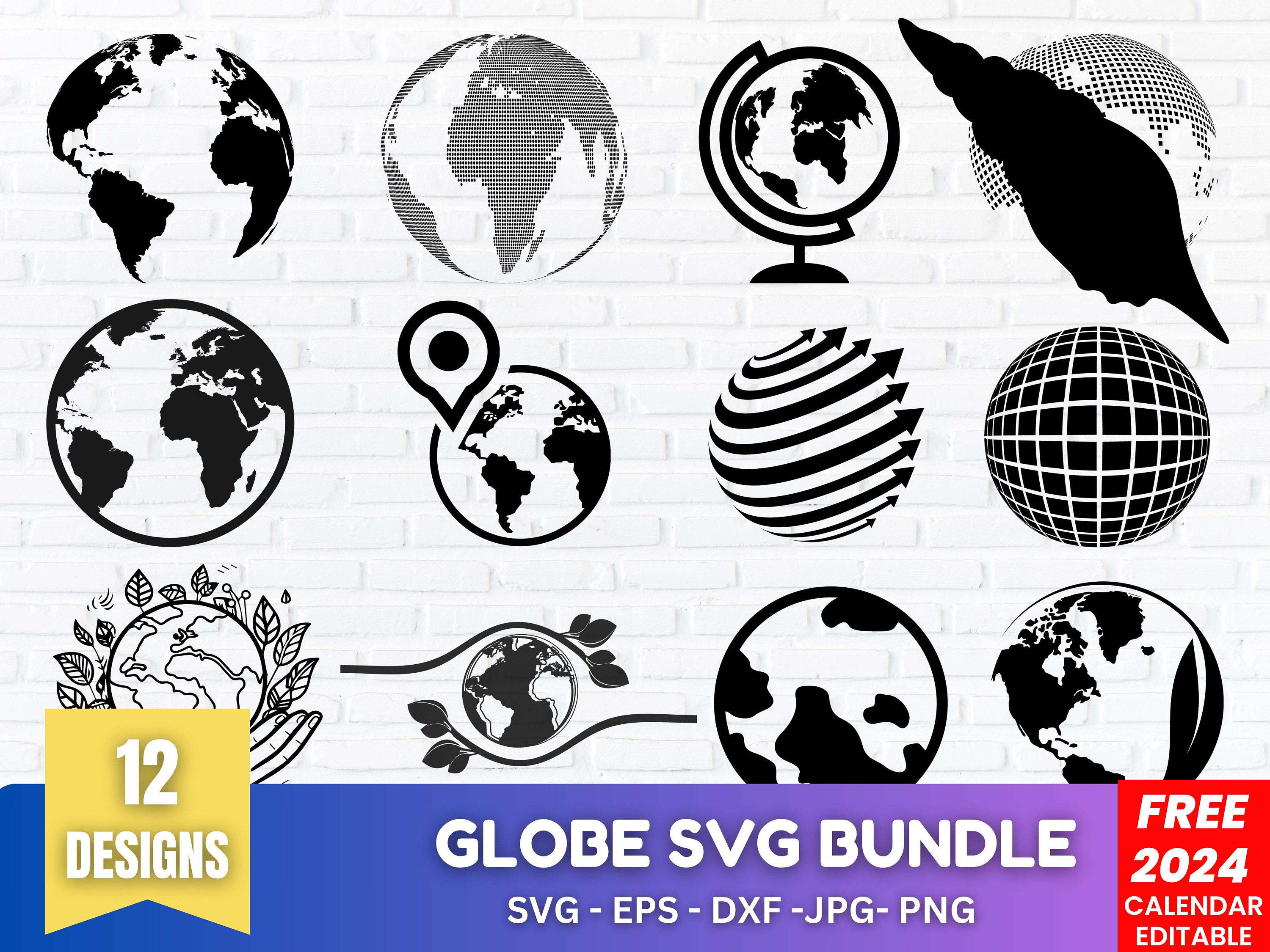 Globe SVG Bundle, Globe PNG Bundle, Globe Clipart, Globe SVG Cut Files ...