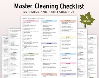 Ultimate Cleaning Schedule Bundle, Editable Cleaning Checklist Bundle ...