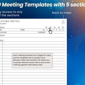 Remarkable 2 Meeting Notes Template: Hyperlinked PDF (digital Download ...