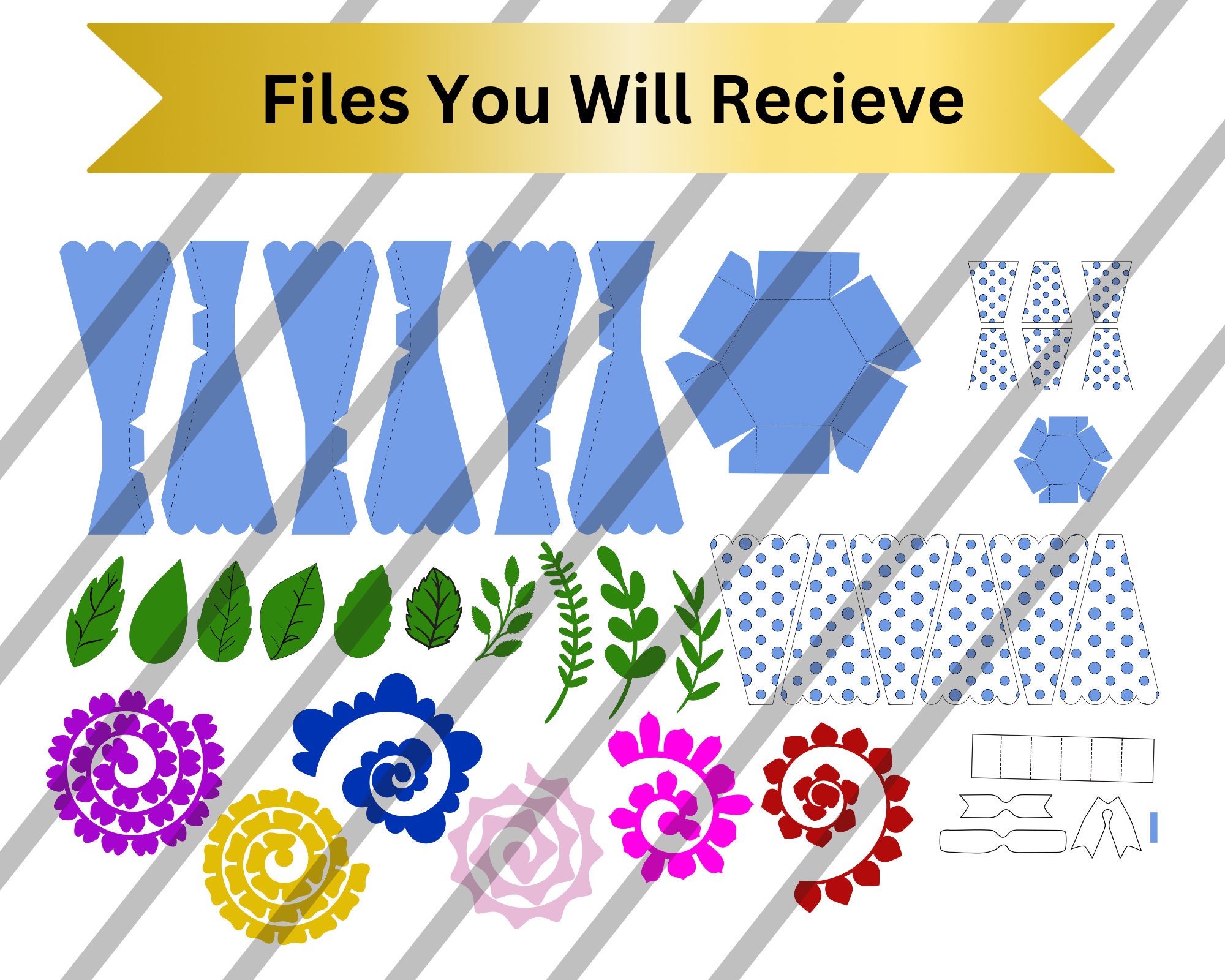 Paper Flower Bouquet SVG: Vase Template (digital Download) - Etsy