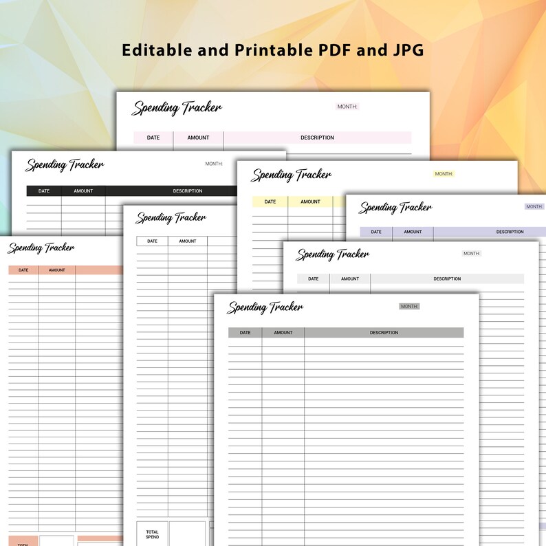 Spending Tracker, Expense Tracker Template, Personal Finance Tracker ...