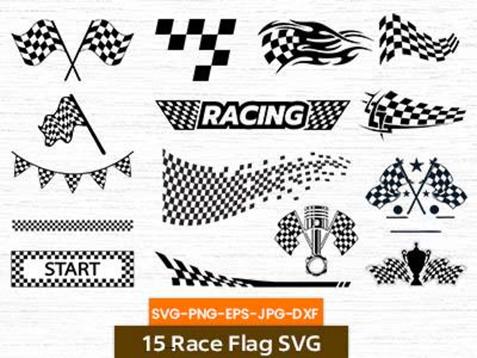 Checkered Race Flag SVG Bundle: Motorsport Graphics (digital Download ...