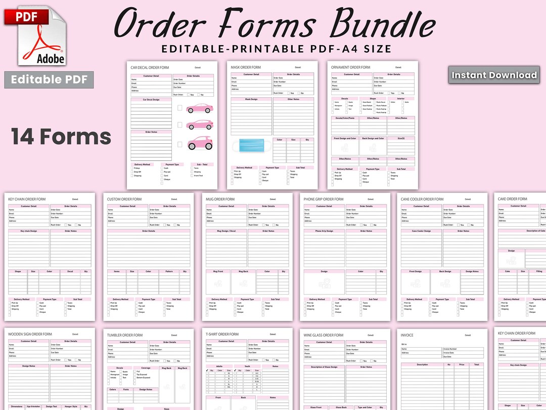 Order Forms Template Bundle Sales Order Templates Purchase Order Forms ...