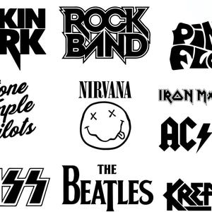 Band Logo SVG Bundle: Vintage Music Art, Cricut Ready (digital Download ...