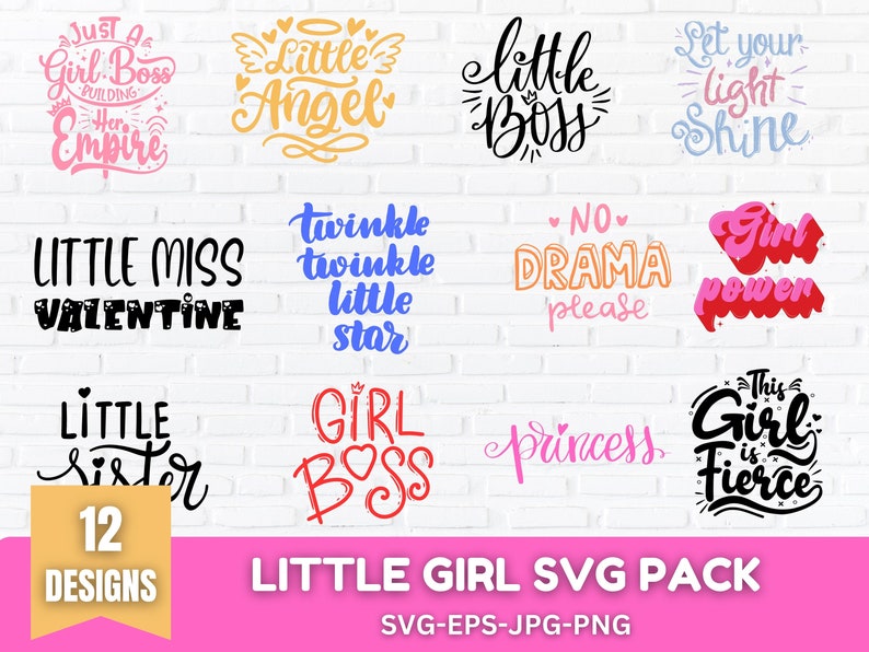 Little Girl Svg Bundle, Little Girl Svg, Little Girl Quotes, Little ...