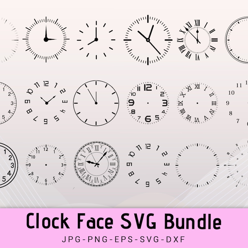 Clock Svg - Etsy