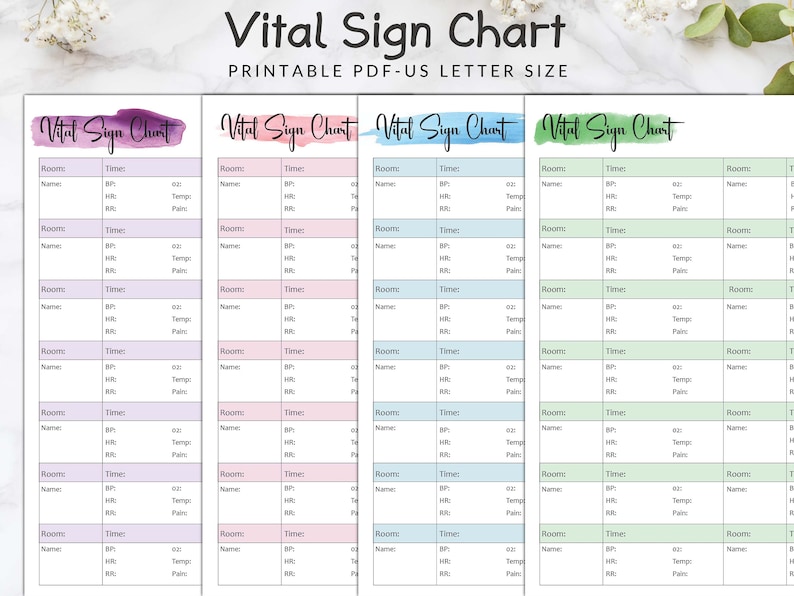 Vital Sign Chart, Vital Signs Tracker, Vital Sign Monitoring, Vital ...