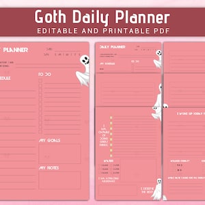 Goth Daily Planner, Dark Daily Organizer, Alternative Planner, Gothic ...