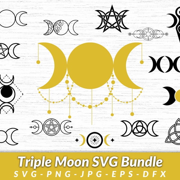 Triple Moon Symbol - Etsy
