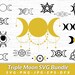 Triple Moon Goddess SVG Bundle: Mystical Pentagram Designs (digital ...