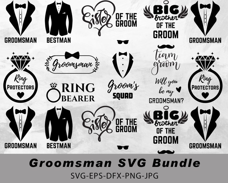 Groomsmen Svg Bundle, Groomsmen Svg, Groomsman Svg, Best Man Svg ...