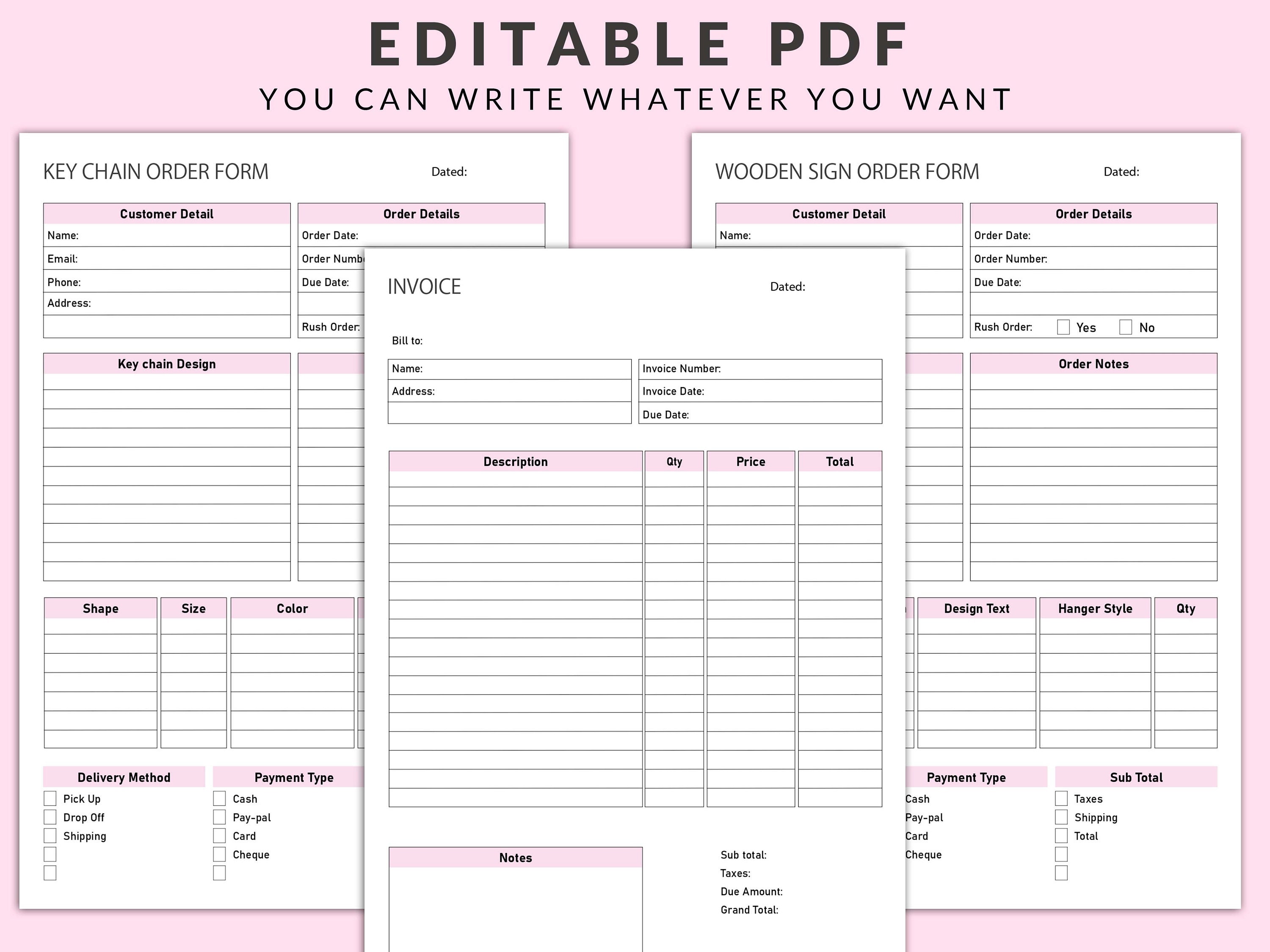 Order Forms Template Bundle Sales Order Templates Purchase Order Forms ...