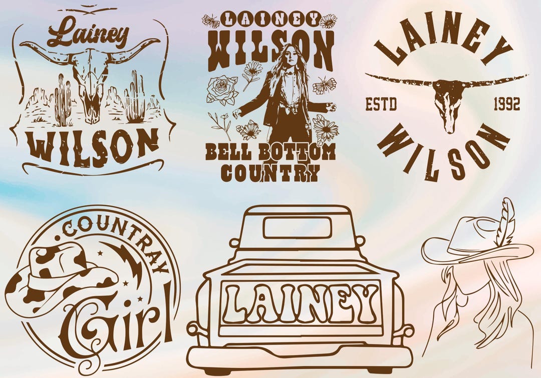Country Music SVG Bundle: Western Song Titles, Guitar PNG (digital ...