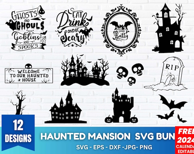 Haunted Mansion SVG Bundle | Layered Haunted Mansion SVG | Scary ...