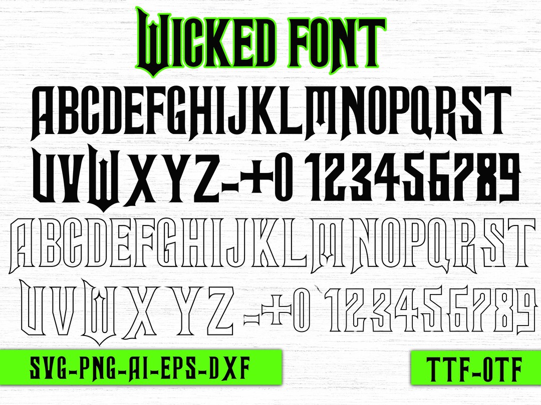 Wicked Alphabets and Font SVG Png Eps, Spooky Alphabet & Numbers ...