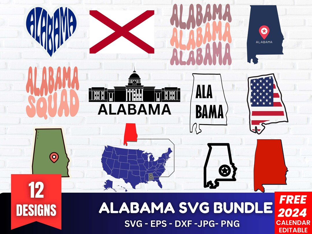 Alabama SVG Bundle, Alabama PNG Bundle, Alabama Svg, Alabama Crimson ...