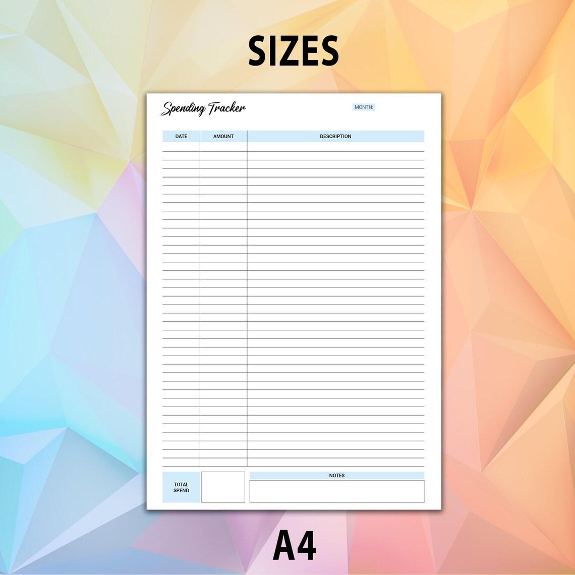 Spending Tracker, Expense Tracker Template, Personal Finance Tracker ...