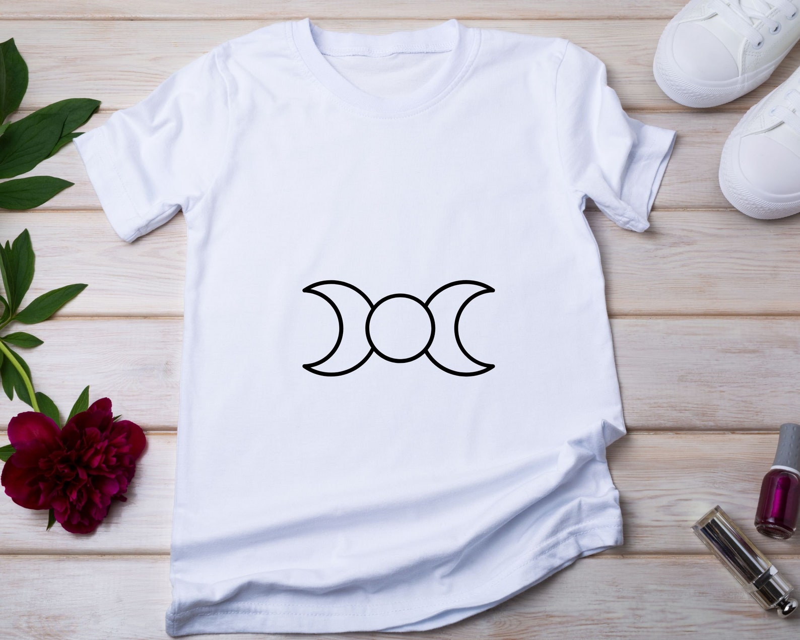 Triple Moon Goddess SVG Bundle: Mystical Pentagram Designs (digital ...
