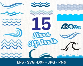 Dynamic Waves SVG Bundle, Wave Svg Bundle, Wave Png Bundle, Digital Cut ...