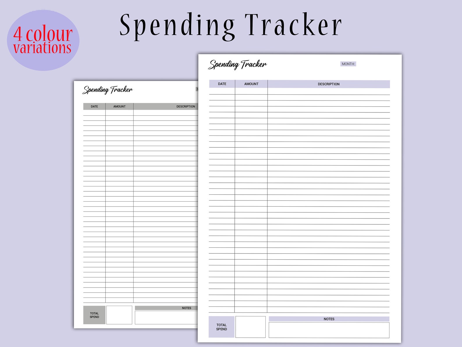 Spending Tracker Printable and Editable, Expense Tracker, Budget ...