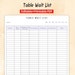 Table Wait List Template, Restaurant Waitlist Template, Seating Chart ...