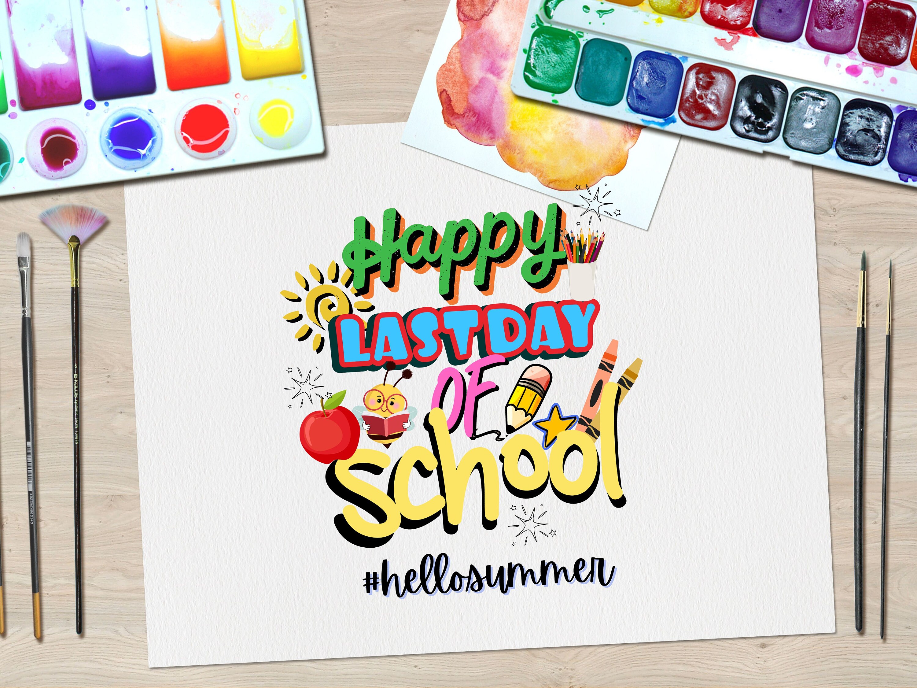 Happy Last Day of School PNG: Retro Teacher Clipart (digital Design) - Etsy