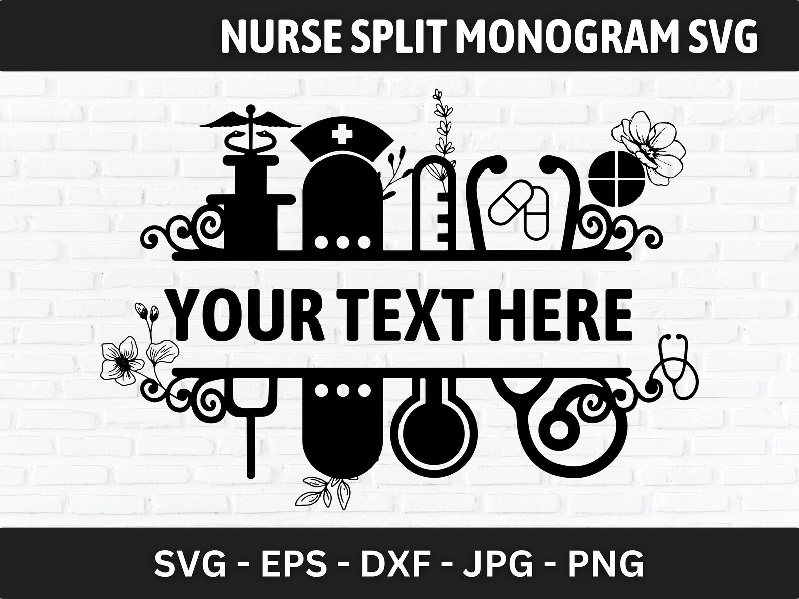 Nurse Split Monogram SVG Nurse Logo SVG Injection Svg Medical Tools Svg ...