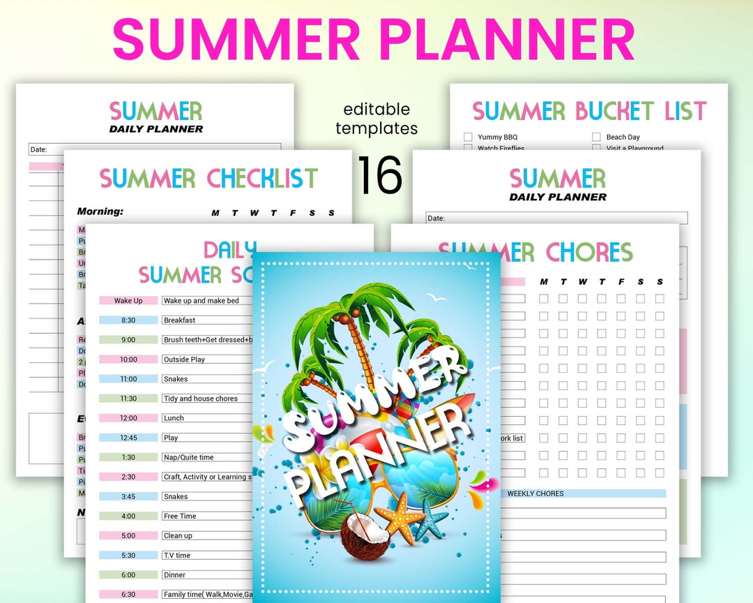 Kids Summer Planner 2024: Activity Schedule, Checklist (PDF) - Etsy