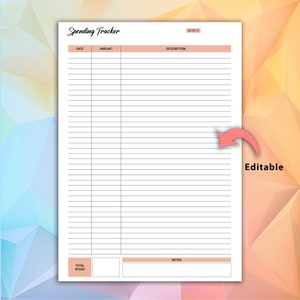 Spending Tracker, Expense Tracker Template, Personal Finance Tracker ...