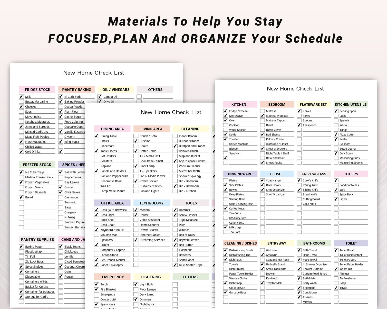 New Home Essentials Checklist Editable Bundle, New Home Checklist ...