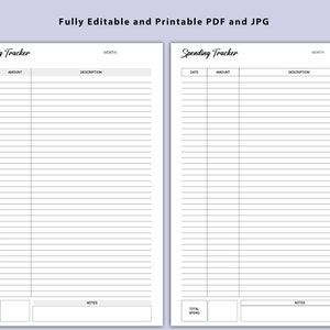 Spending Tracker Printable and Editable, Expense Tracker, Budget ...