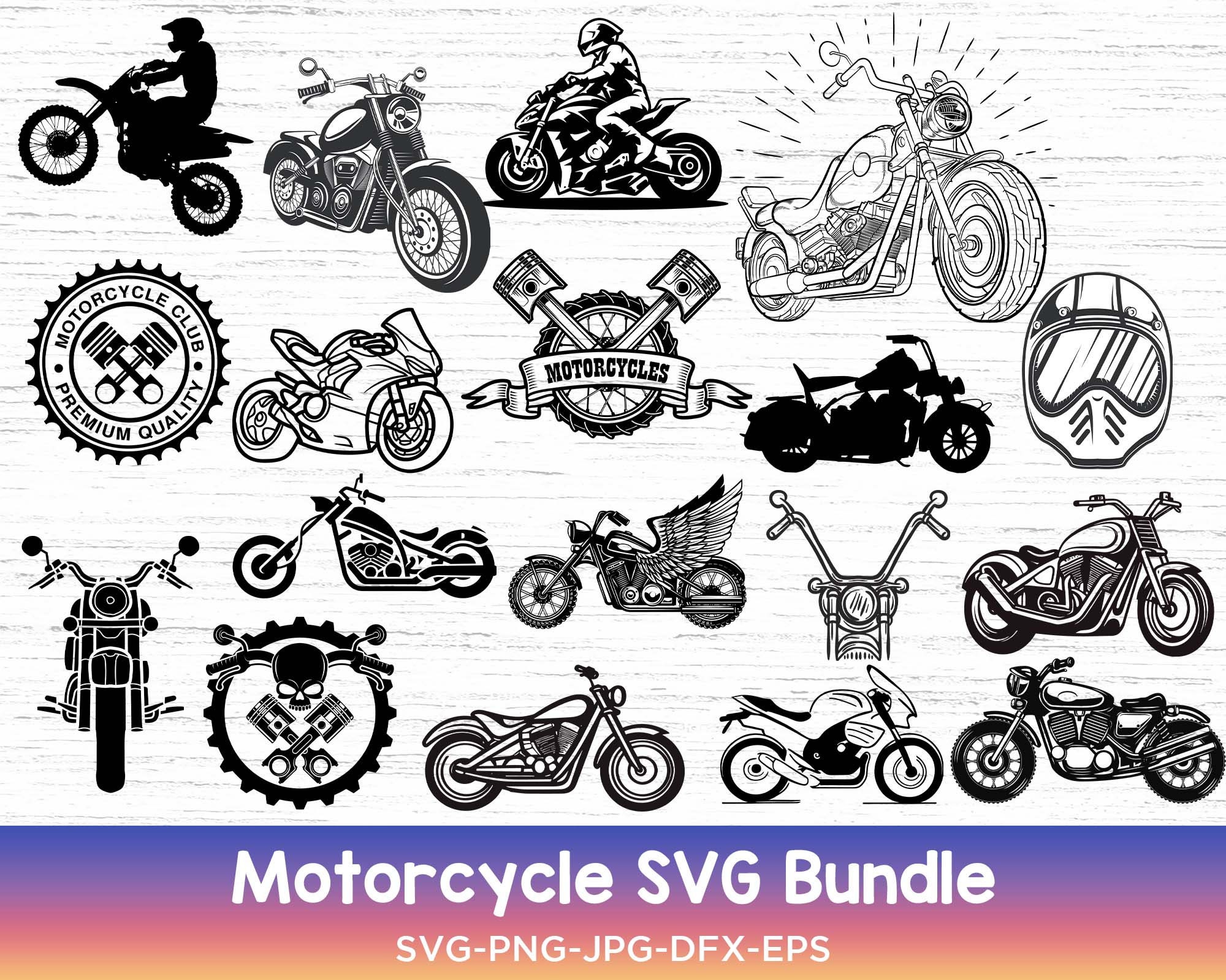 Motorcycle SVG Bundle, Motor Bike Svg, Motorcycle Clipart, Motorcycle ...