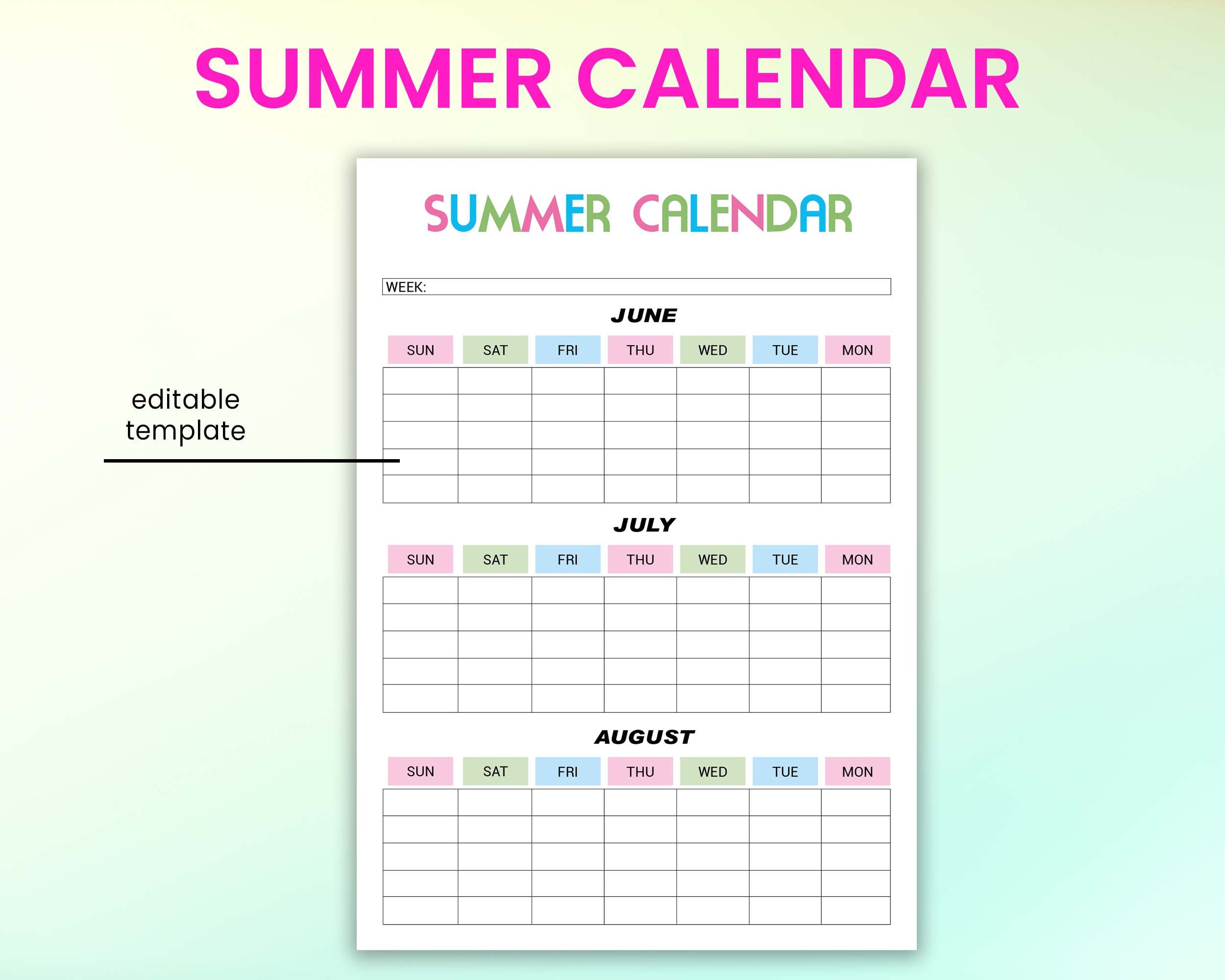 Kids Summer Planner 2024: Activity Schedule, Checklist (PDF) - Etsy