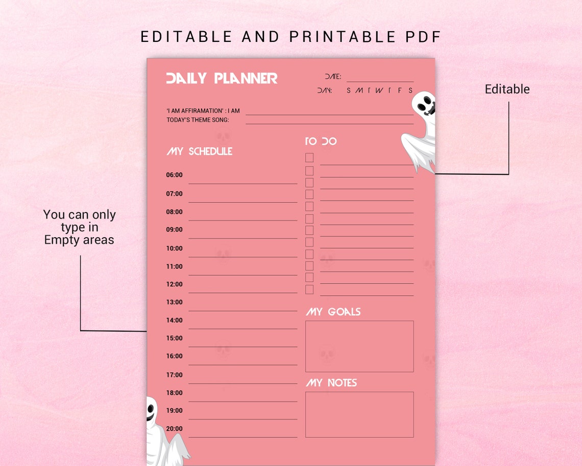 Goth Daily Planner, Dark Daily Organizer, Alternative Planner, Gothic ...