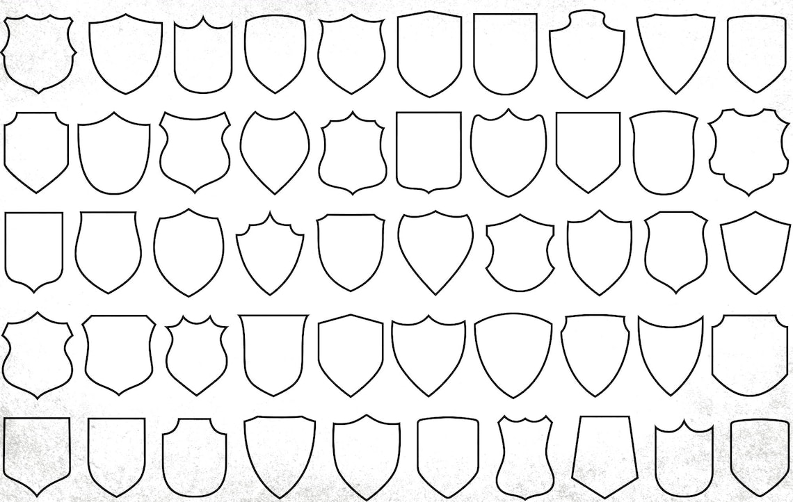 Shield Outline SVG Bundle: Vector Cut Files for Cricut - Etsy