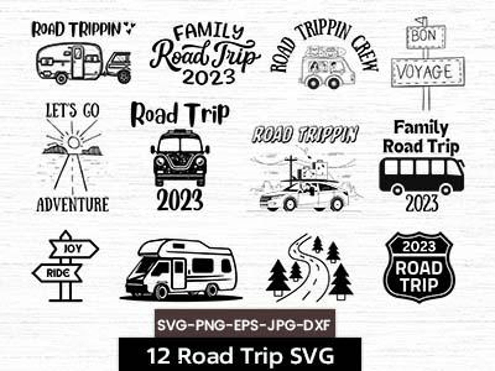 Road Trip SVG Bundle: Adventure Travel Graphics (digital Download) - Etsy