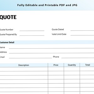 Quote Template, Quotation Template, Price Quote Template, Proposal ...