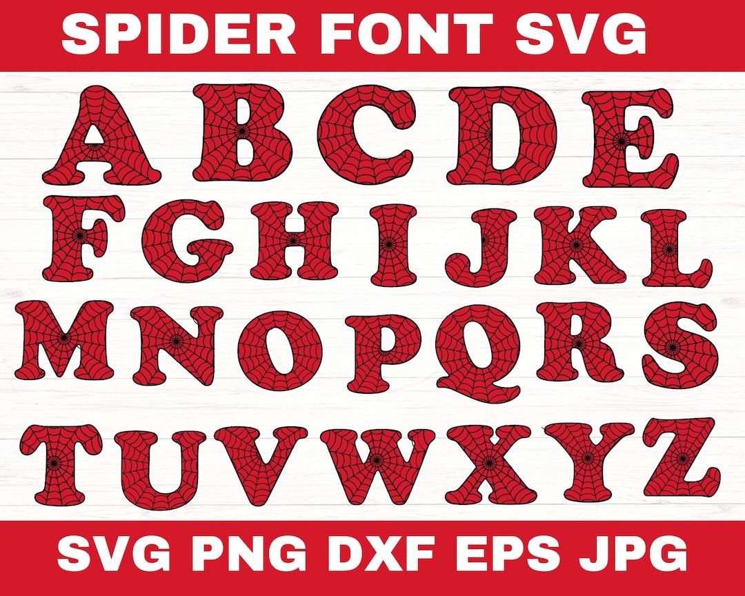 Spider Font SVG Spider Alphabet SVG Spider Font Spider Web Font Spider ...