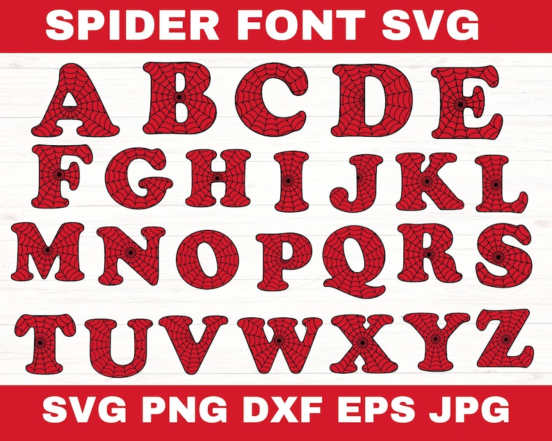 Spider Font SVG Spider Alphabet SVG Spider Font Spider Web Font Spider ...