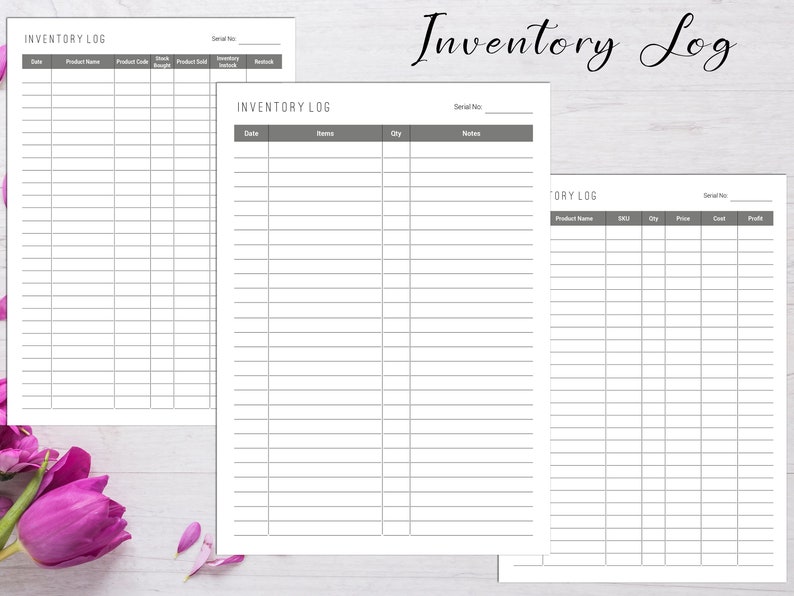 Editable Inventory Log, Inventory Tracker, Product Inventory, Inventory ...