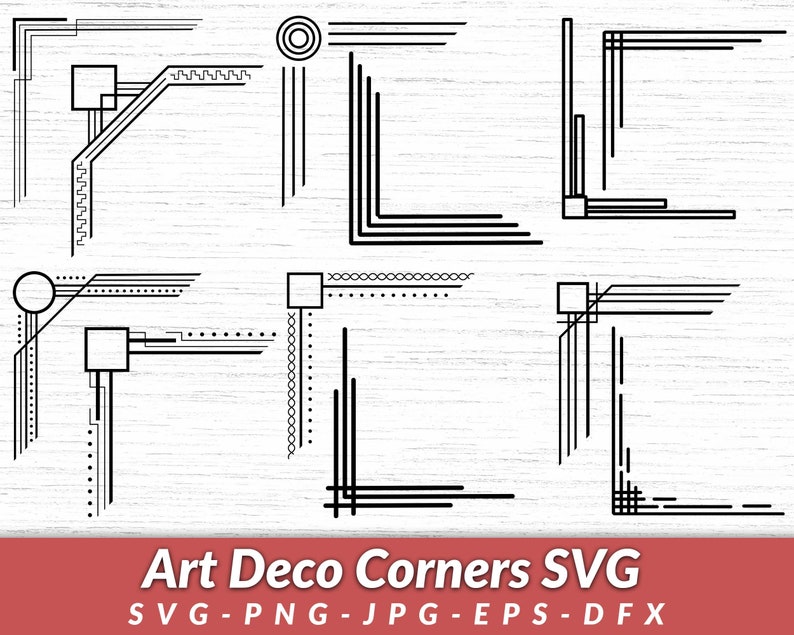 Art Decor Corners, SVG, PNG, JPG, Digital Cut File Commercial Use ...