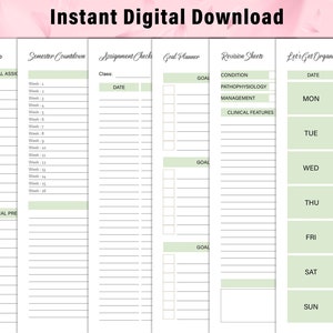 Nursing School Planner: Student Nurse Organizer (PDF) - Etsy