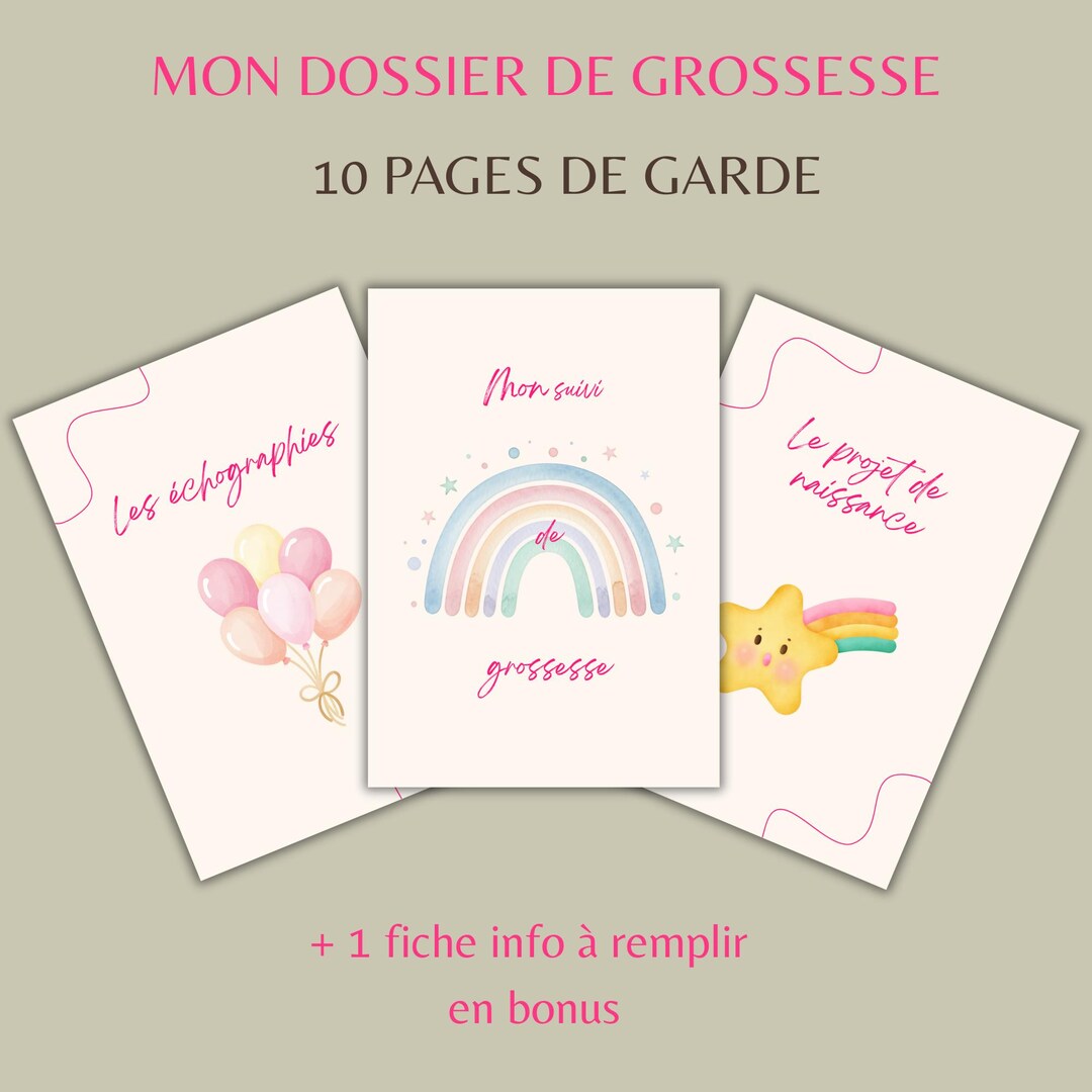 Printable Rainbow Pregnancy Cover Pages | Pregnancy Tracking Binder ...