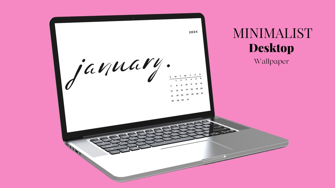 2024 Monthly Calendar Desktop Wallpaper Bundle Minimal Desktop ...