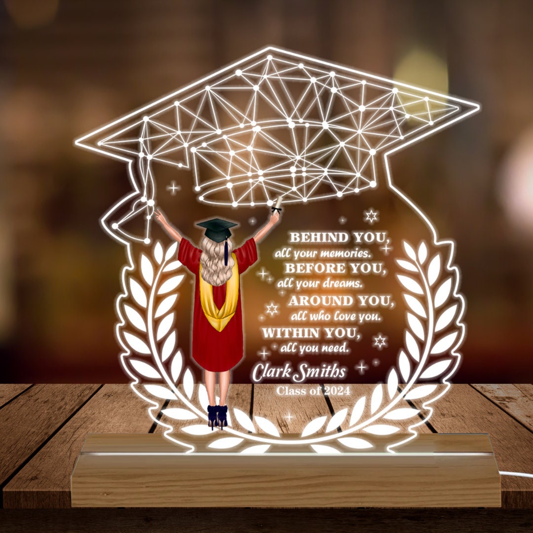 Custom Graduation Cap Girl Night Lightpersonalized Graduation Party LED ...