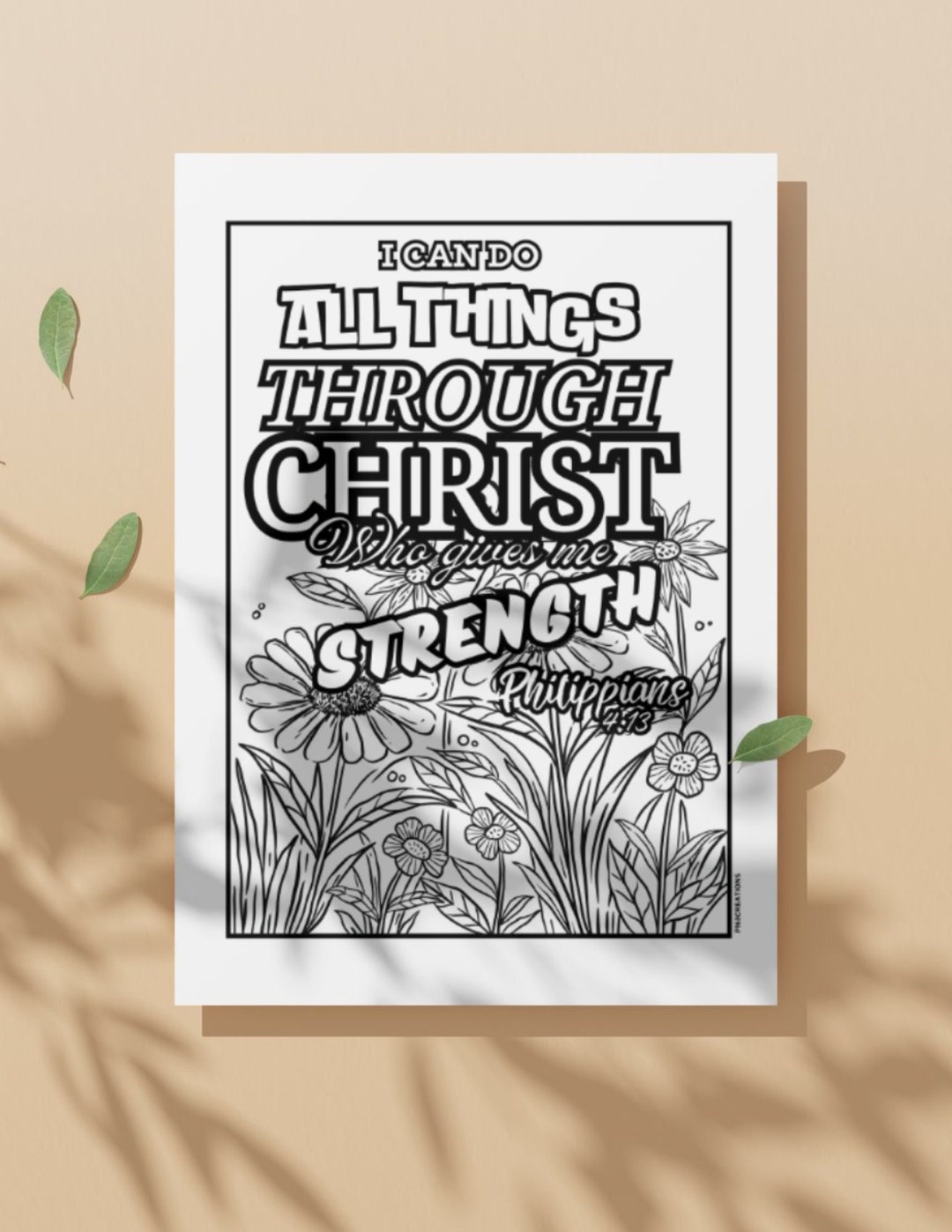 I Can Do All Things Coloring Page Philippians 4:13 - Etsy