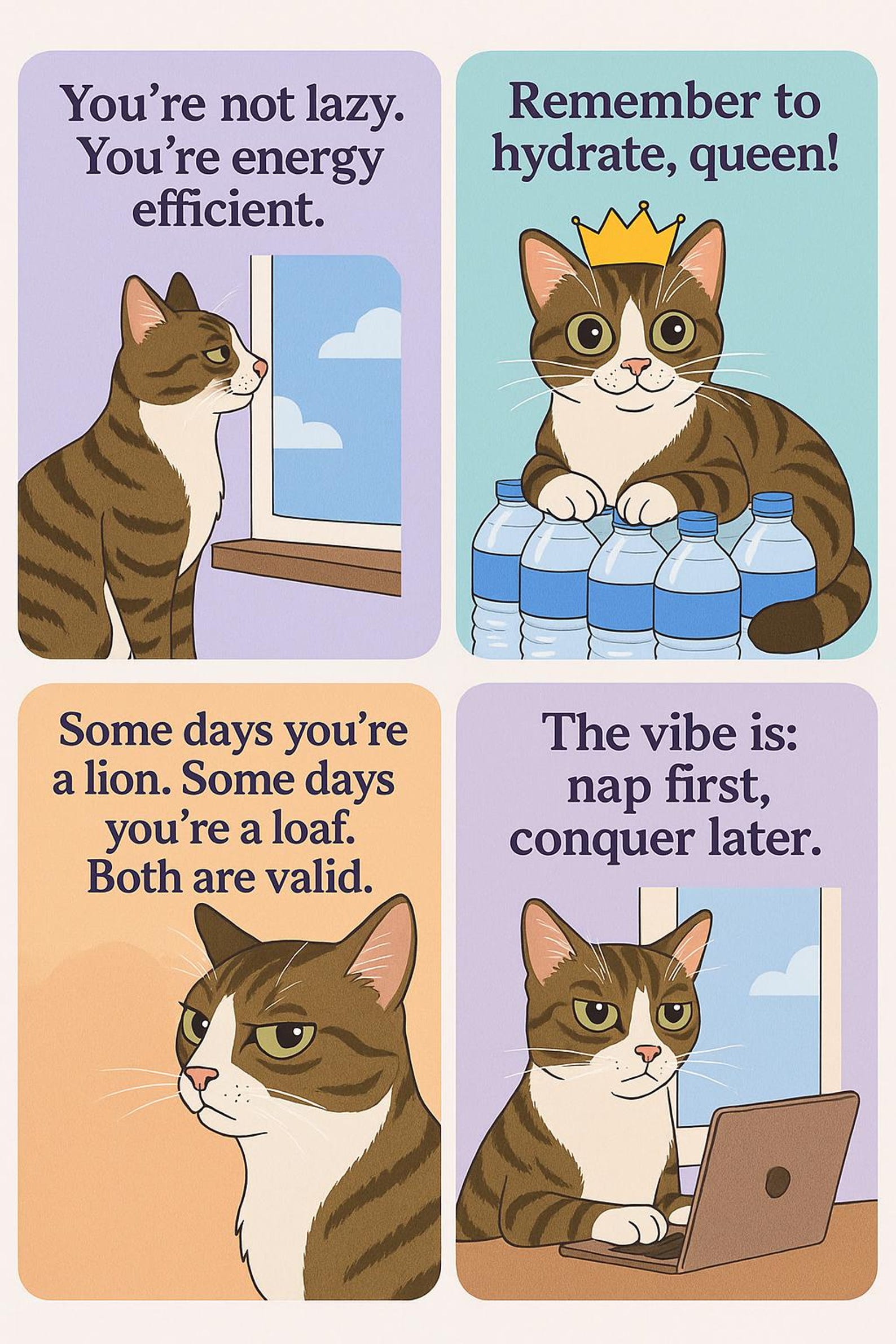 Printable Funny Cat Affirmation Cards – Cute & Motivational Pet Quotes ...
